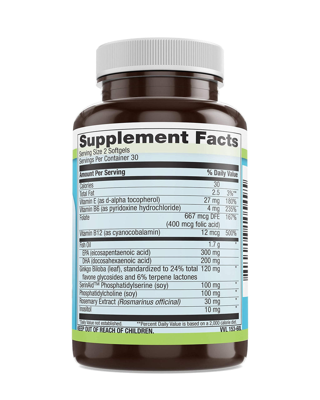 Softgels for enhanced brain health