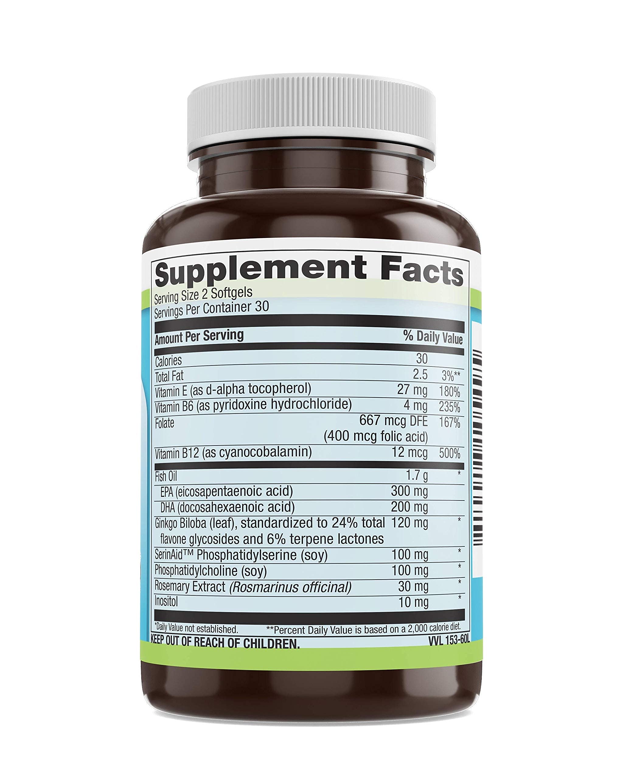 Softgels for enhanced brain health