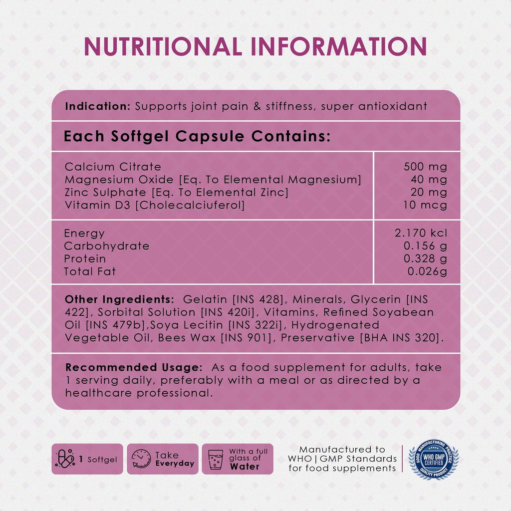 Softgels for enhanced calcium absorption