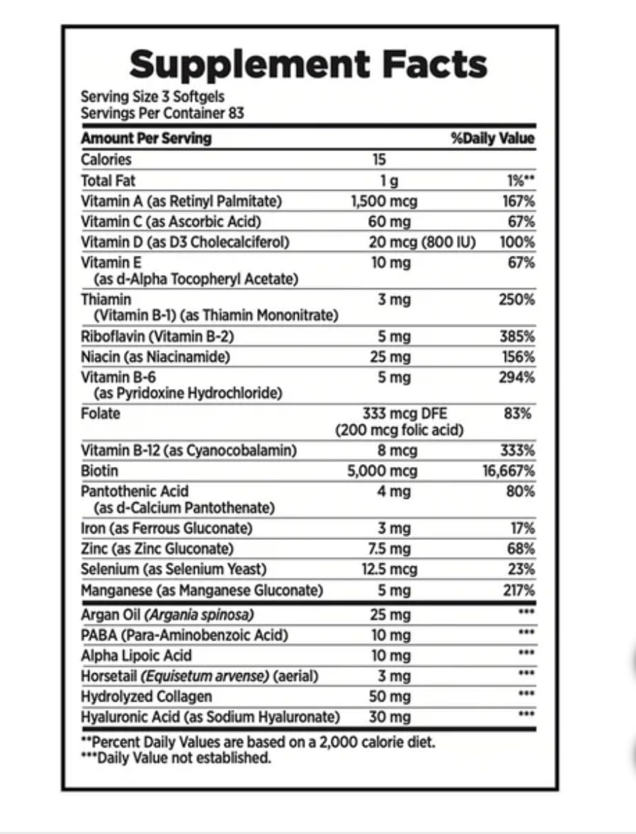 softgels for radiant skin and nails