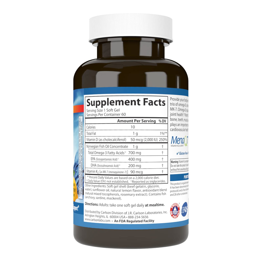 Softgels for Vitamin D3 and K2
