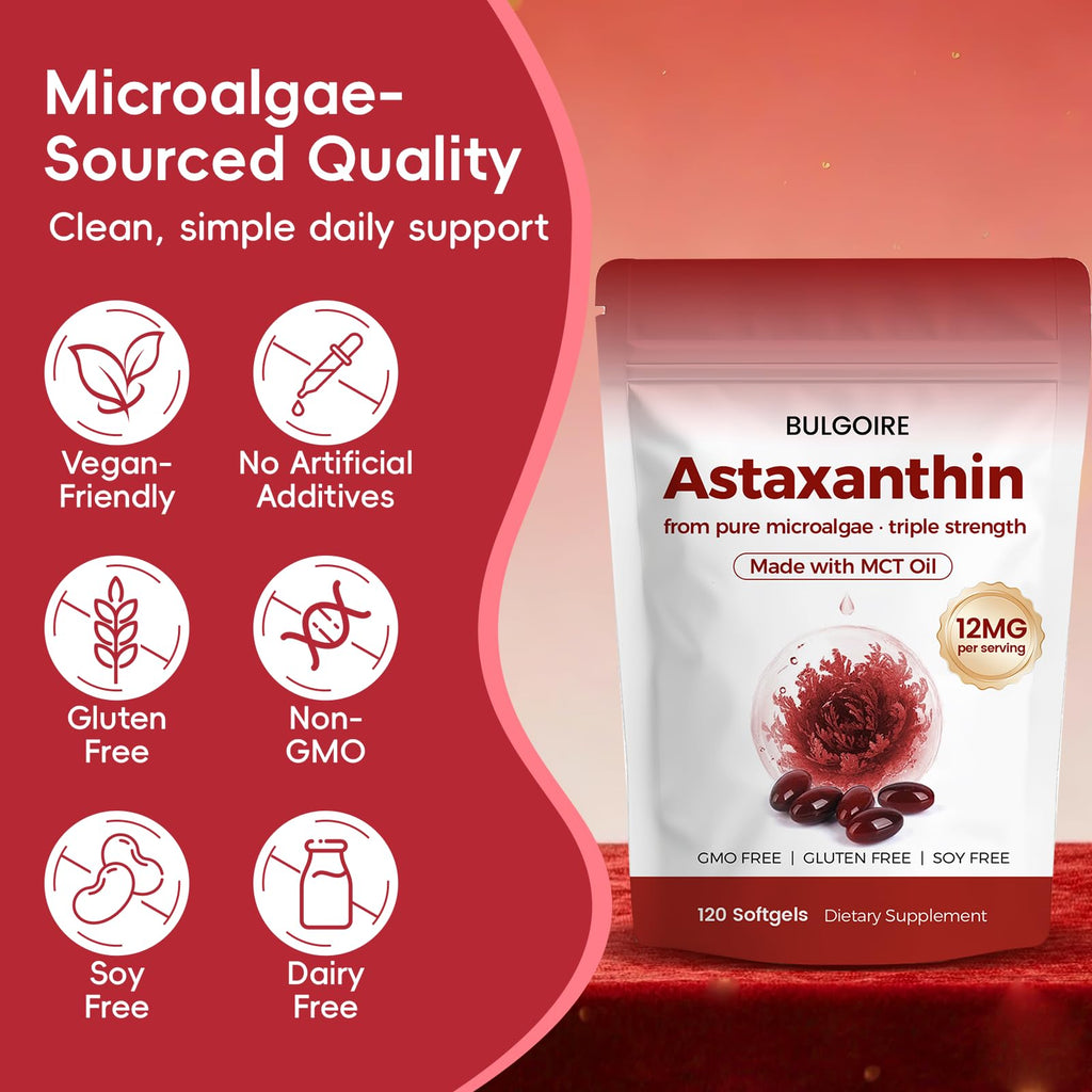 Softgels with astaxanthin for overall wellness