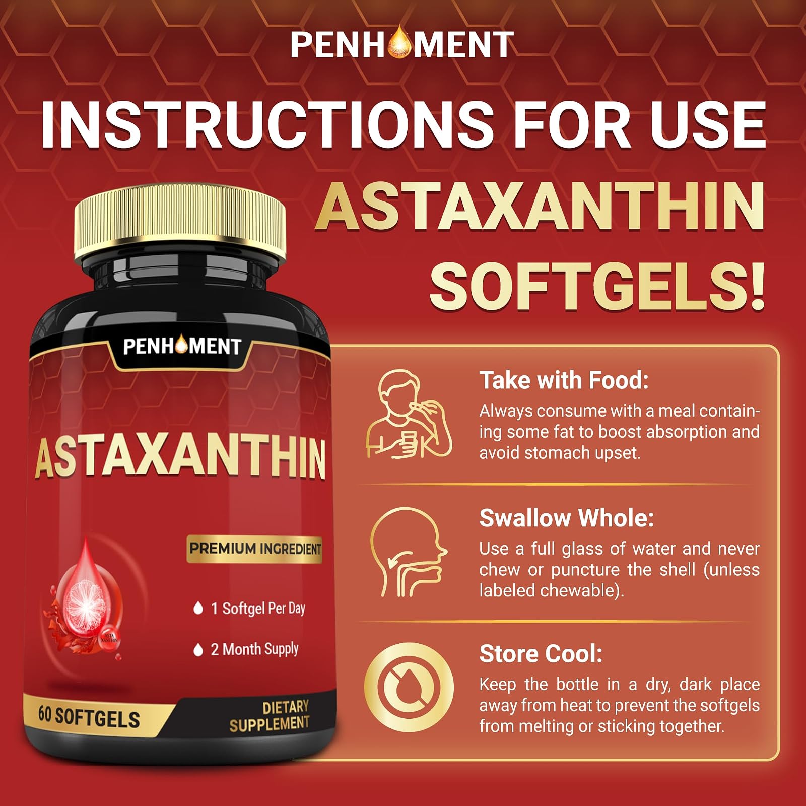 Softgels with Astaxanthin for overall wellness