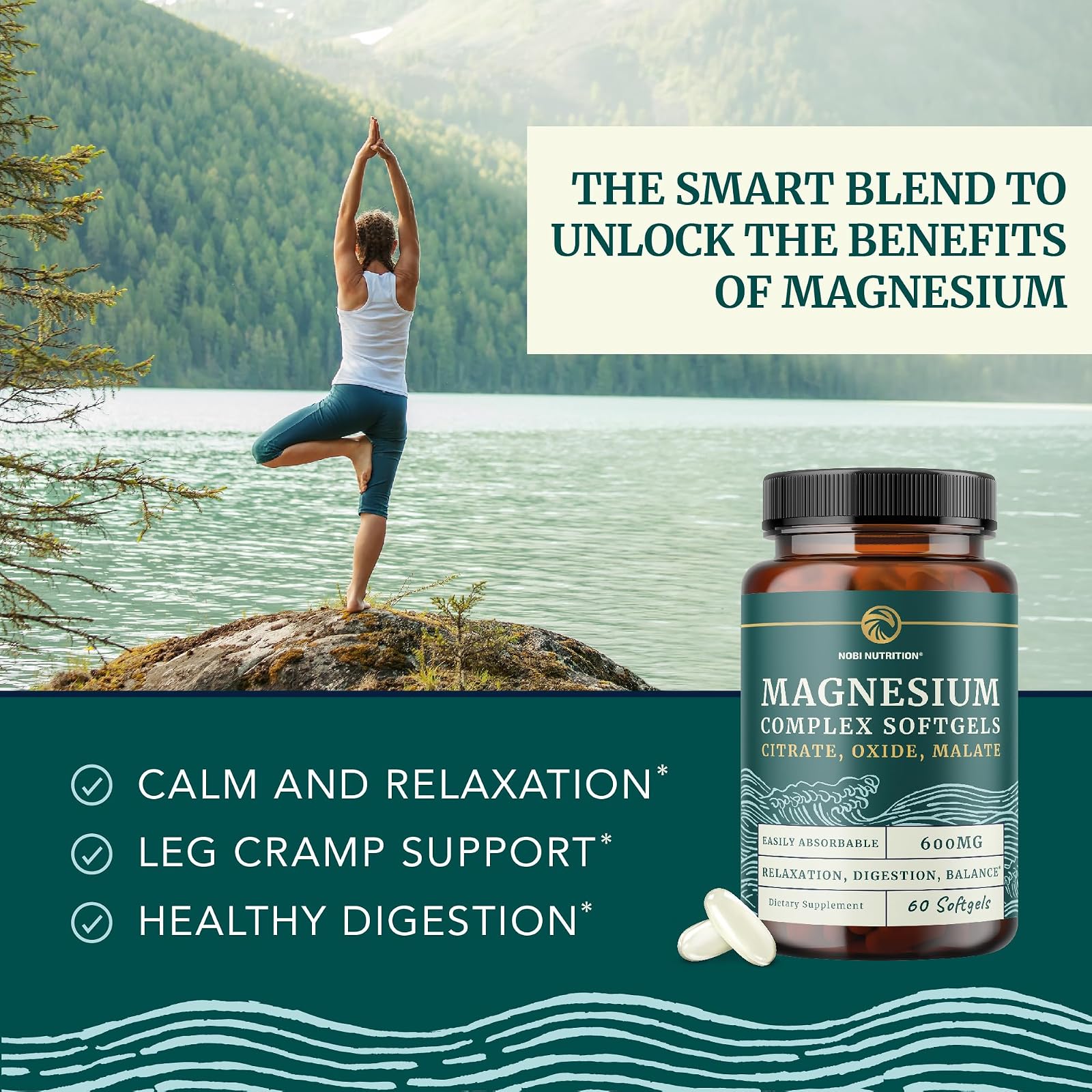 Softgels with magnesium oxide for better sleep