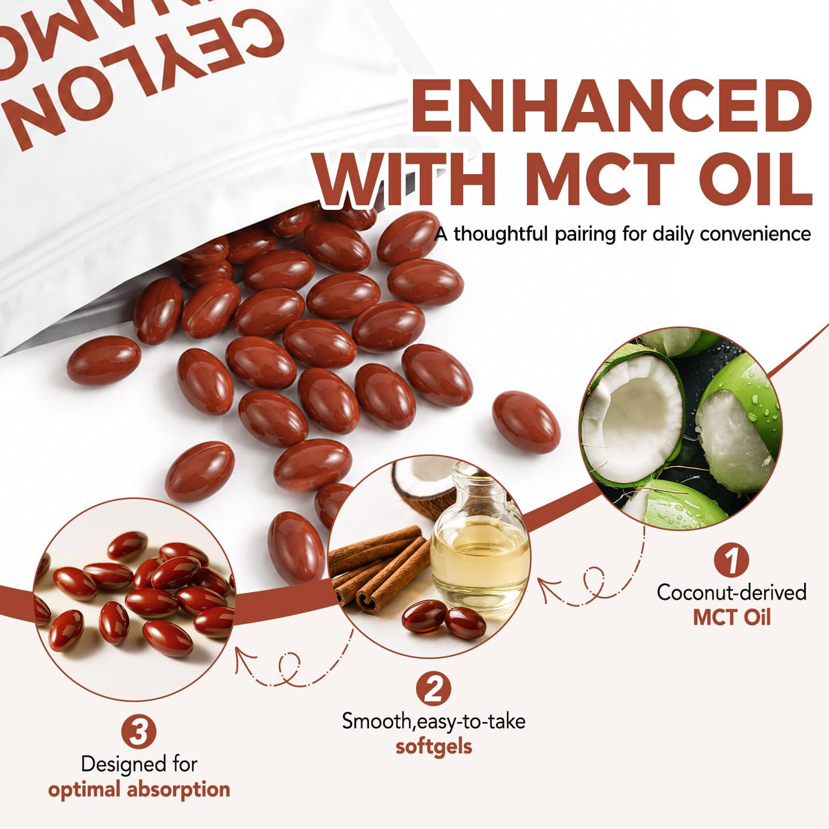 Softgels with MCT oil energy boost