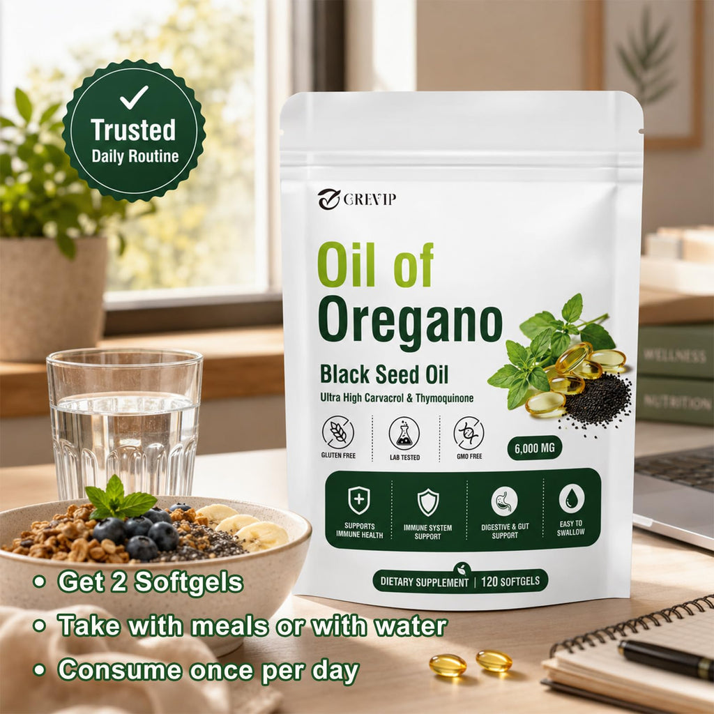 Softgels with oregano and black seed