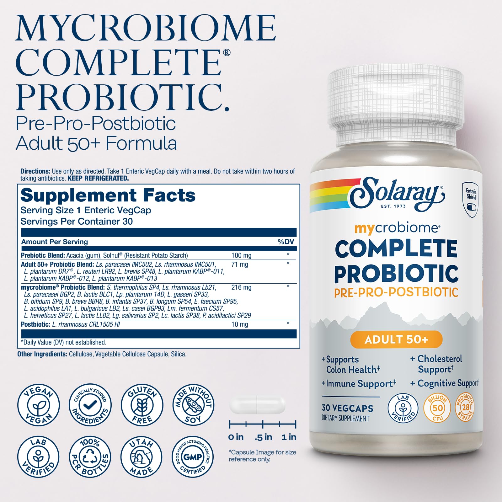 SOLARAY 50+ probiotic for digestion
