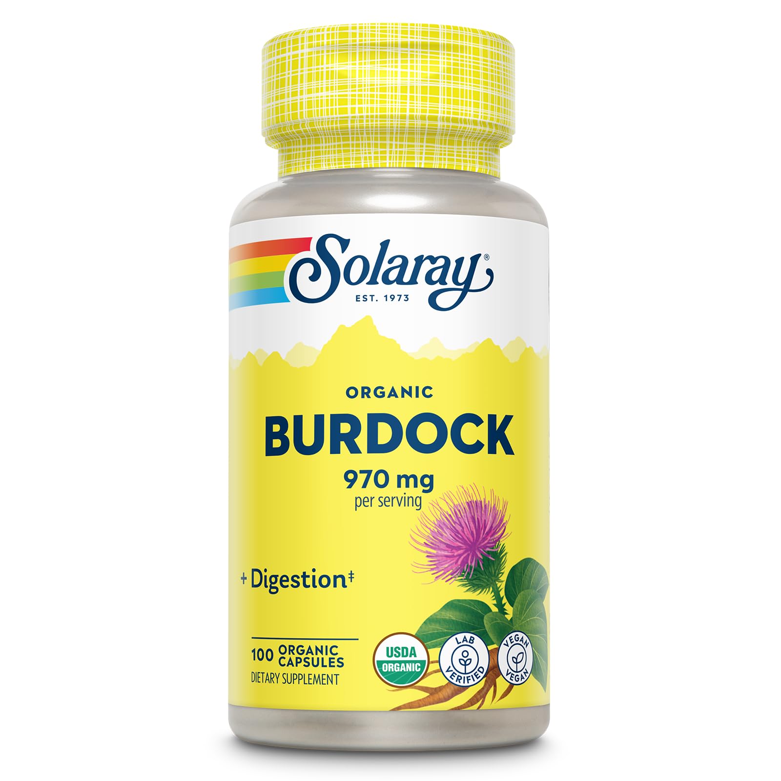 SOLARAY burdock root capsules for digestion