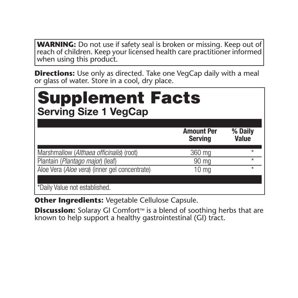 Solaray Comfree capsules for daily wellness