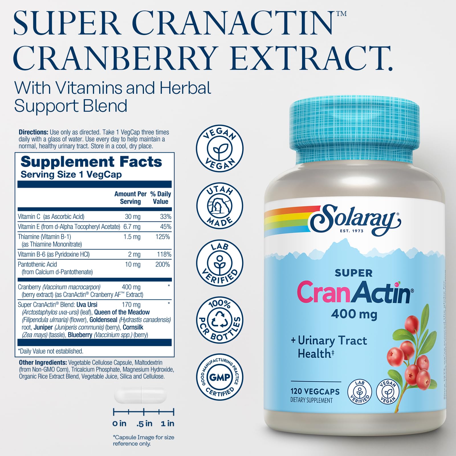 SOLARAY cranberry vitamins for support