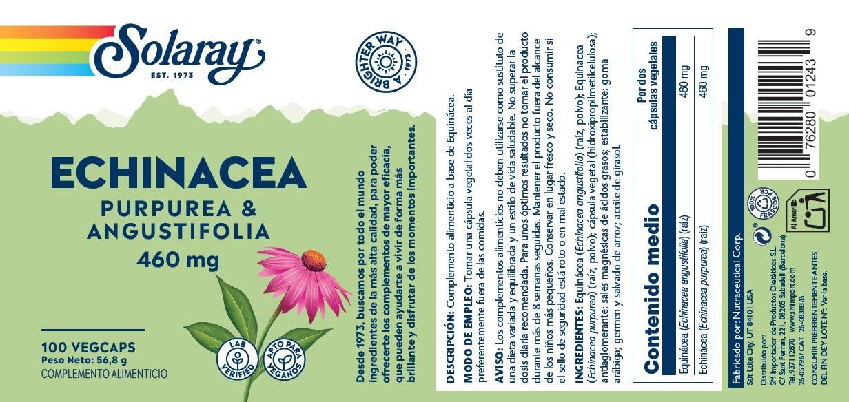 Solaray echinacea for seasonal support