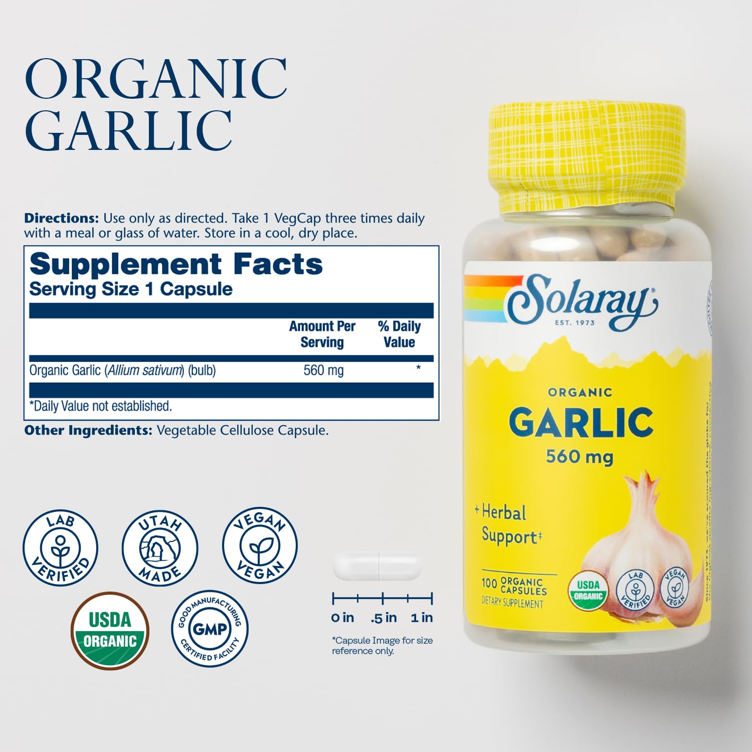 SOLARAY garlic capsules for immunity