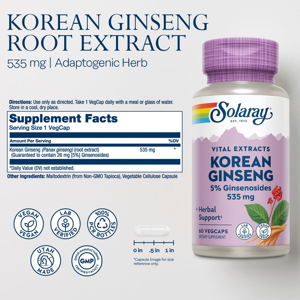 SOLARAY ginseng for energy boost