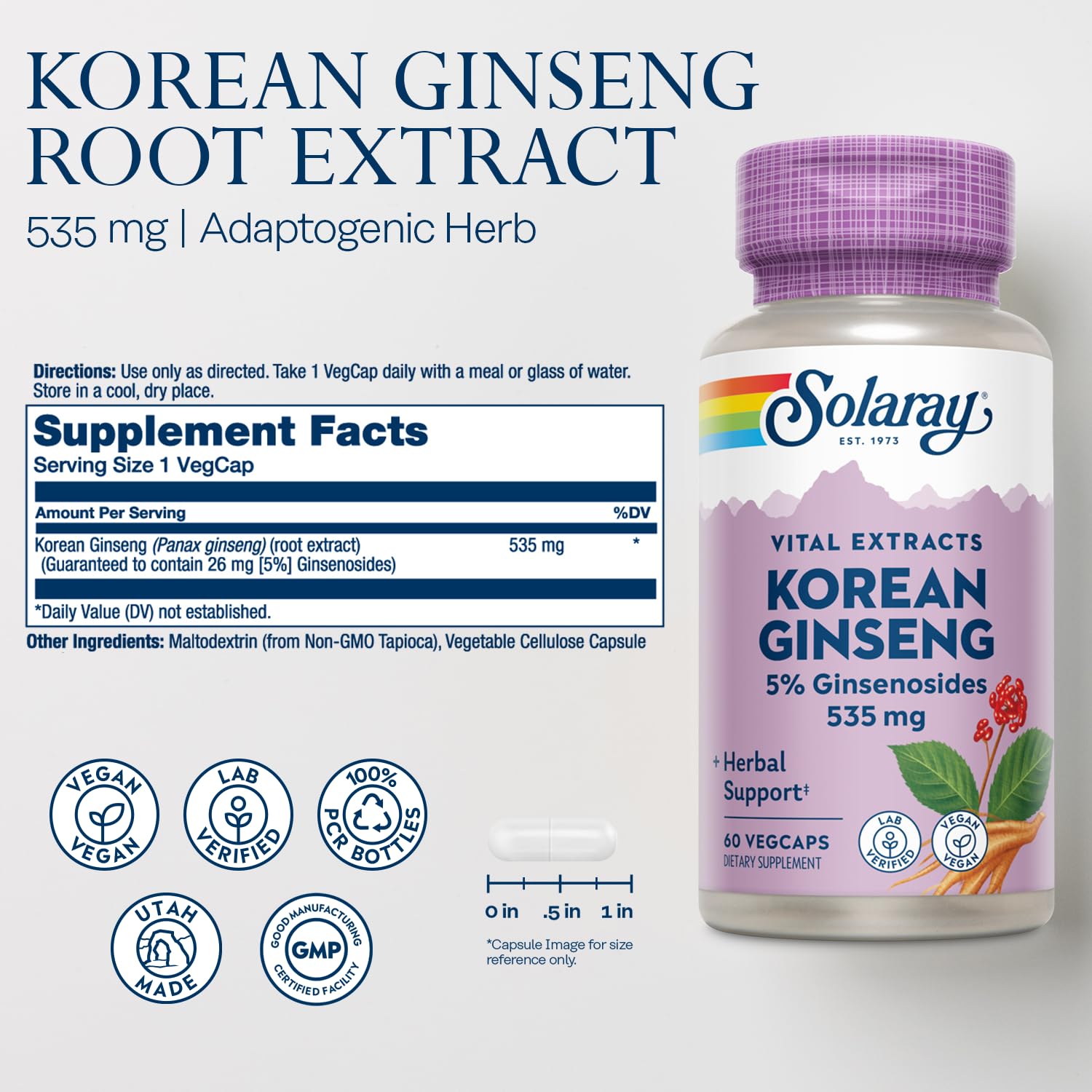 SOLARAY ginseng for energy boost