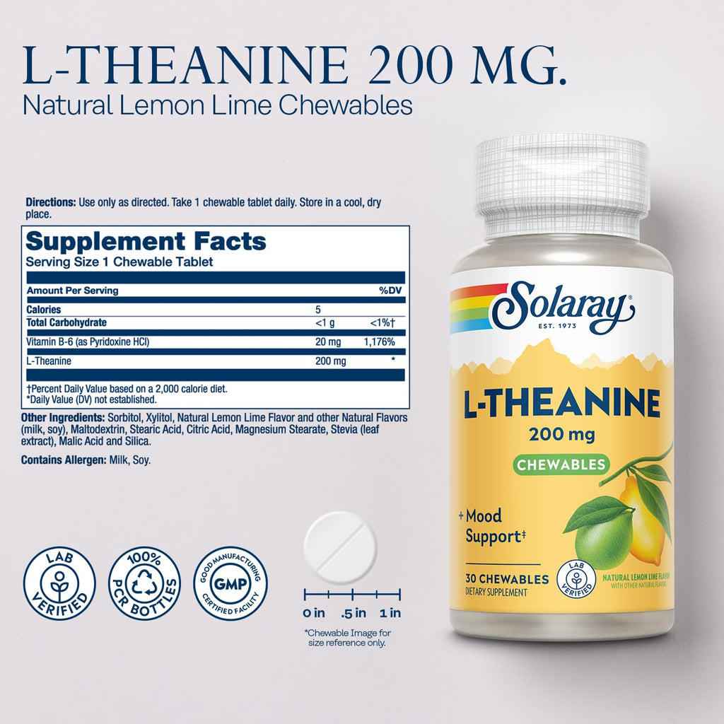 Solaray l-theanine 200 mg for stress relief