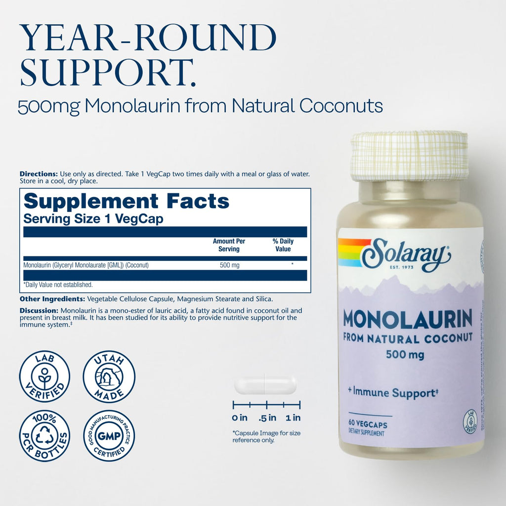 SOLARAY Monolaurin 500 mg VegCaps