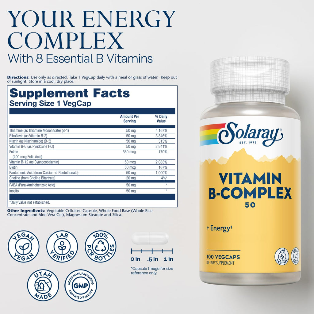 SOLARAY vitamin b complex supports metabolism