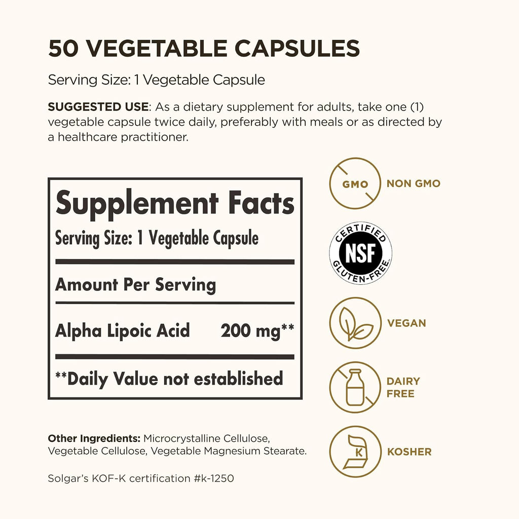 Solgar alpha lipoic acid benefits