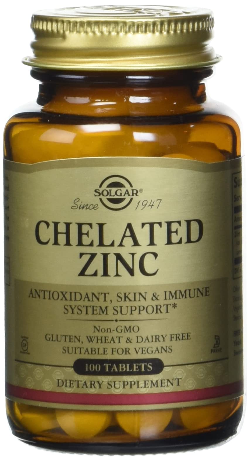 Solgar chelated zinc for skin health