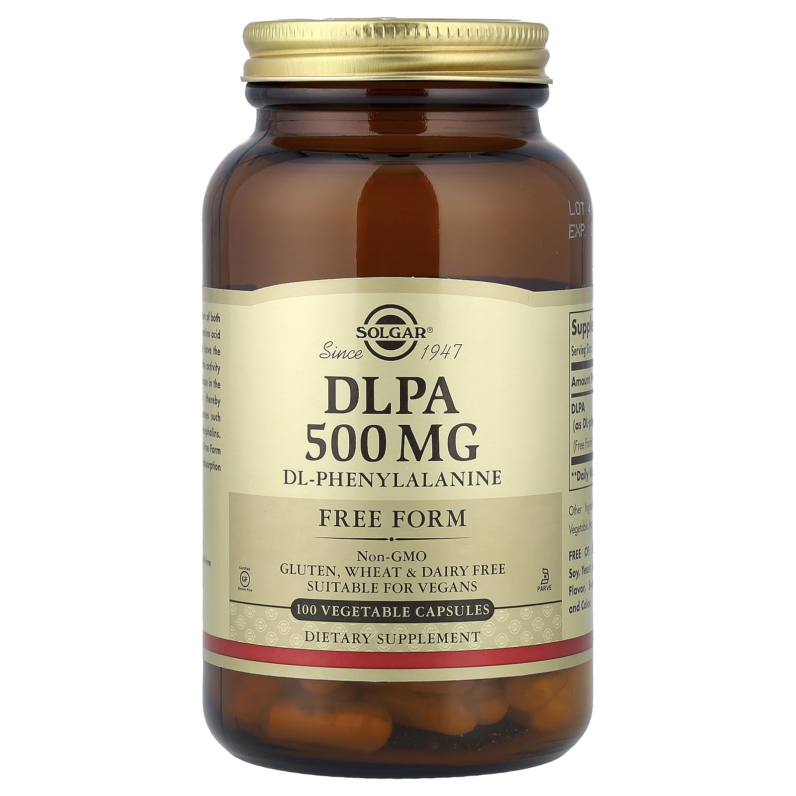 Solgar DLPA 500 mg capsules