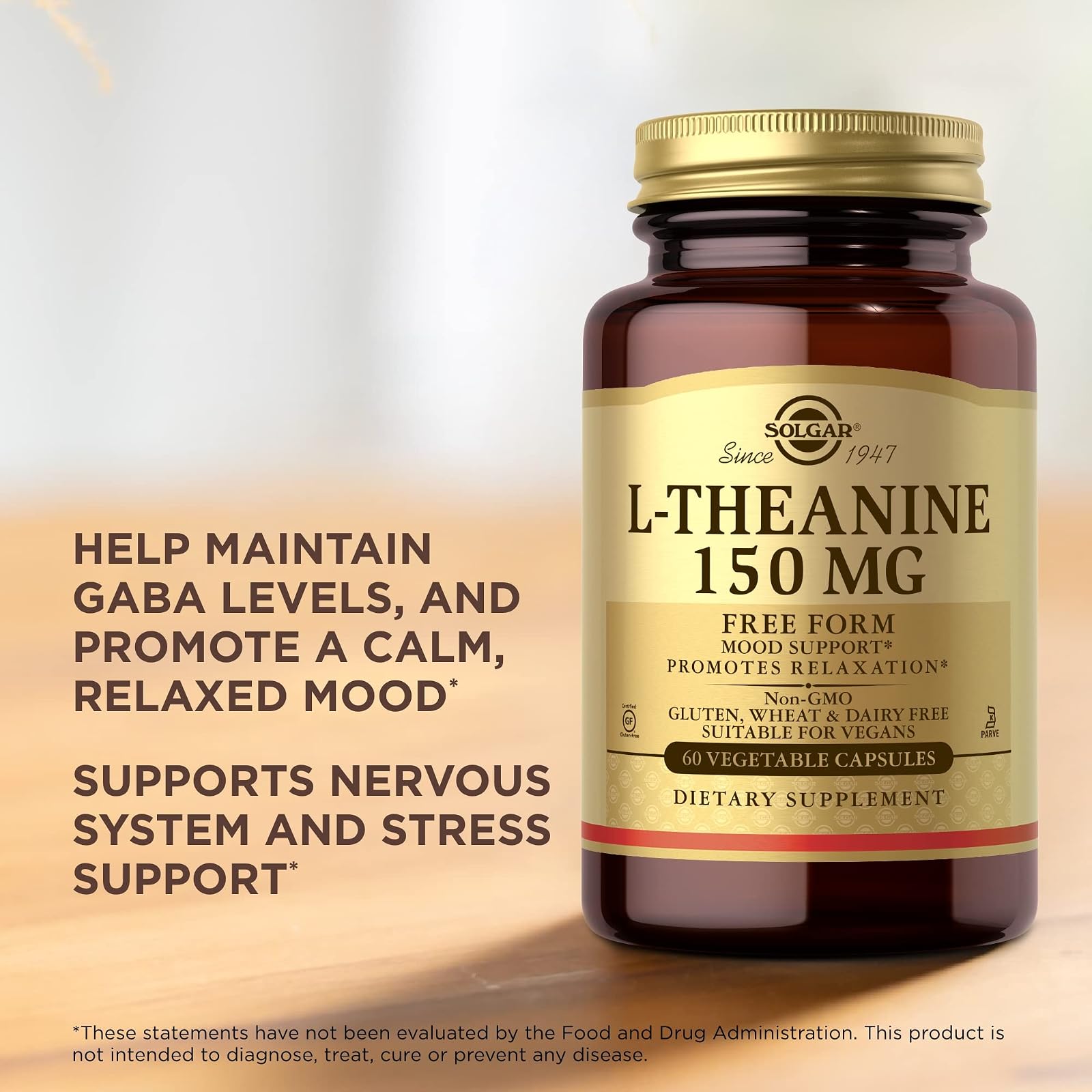 Solgar l-theanine promotes calmness