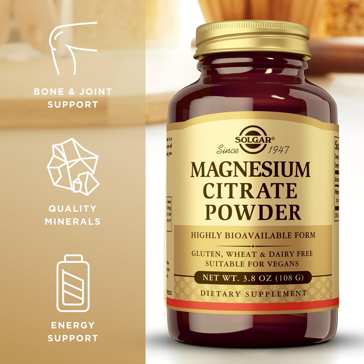 Solgar magnesium powder for energy boost