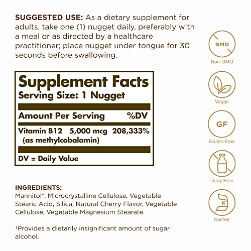 Solgar methylcobalamin 5000 mcg supplement