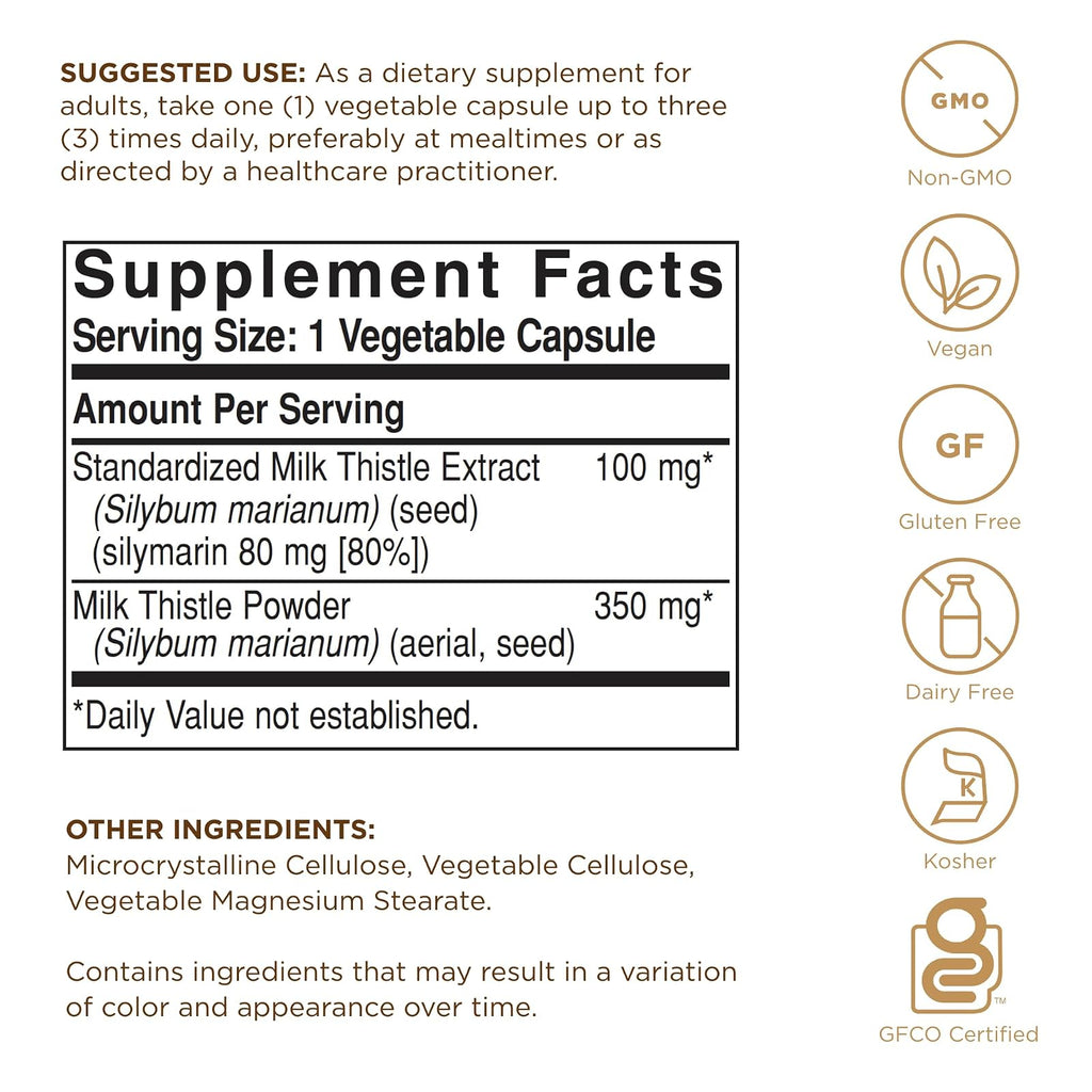 Solgar milk thistle extract for detox support