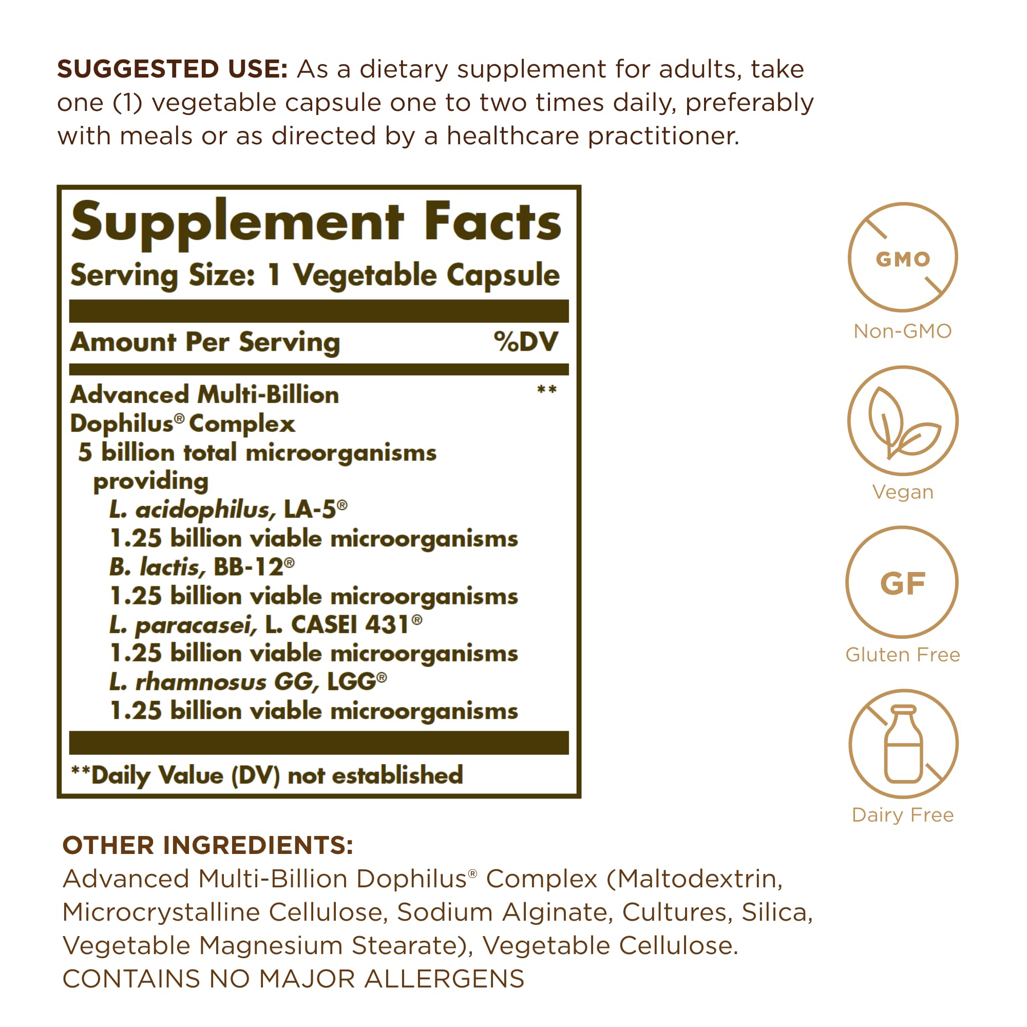 SOLGAR probiotics for gut balance