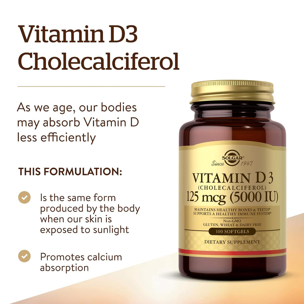 Solgar Vitamin D3 supports bone health