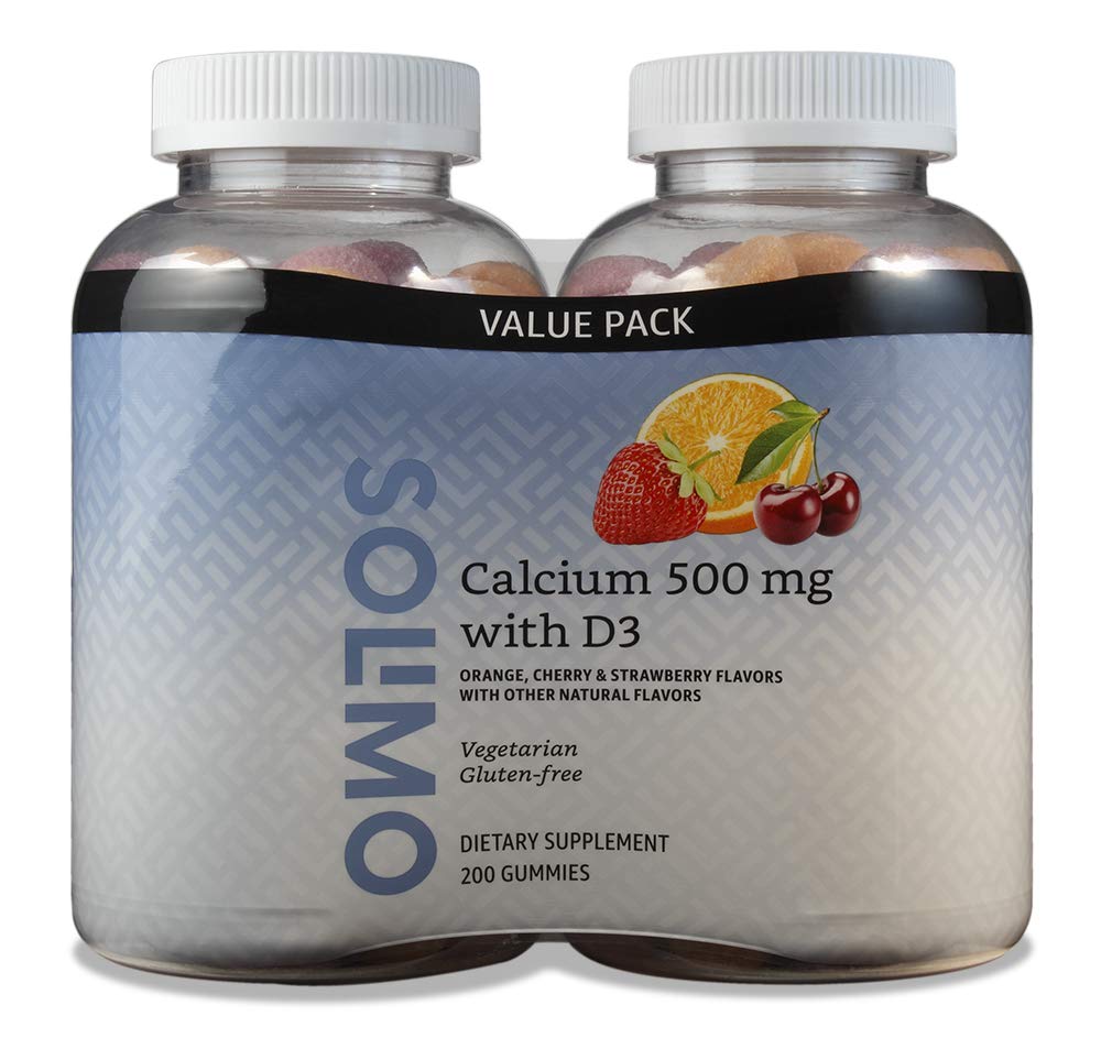 Solimo calcium gummies for strong bones