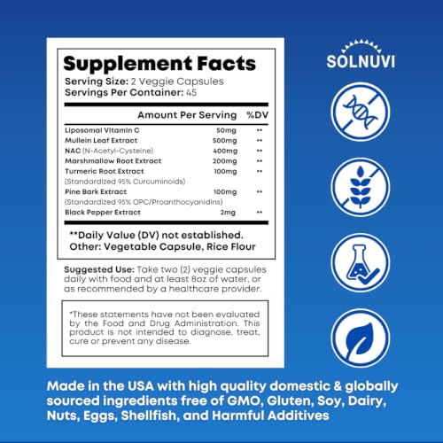 SOLNUVI herbal supplement for respiratory health