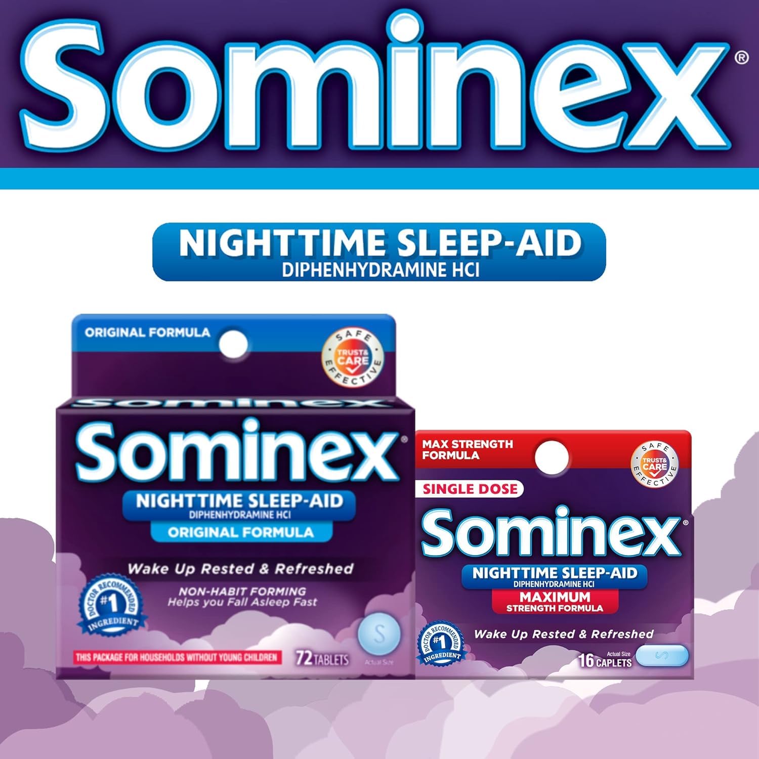 Sominex 72 tablets for sleep aid