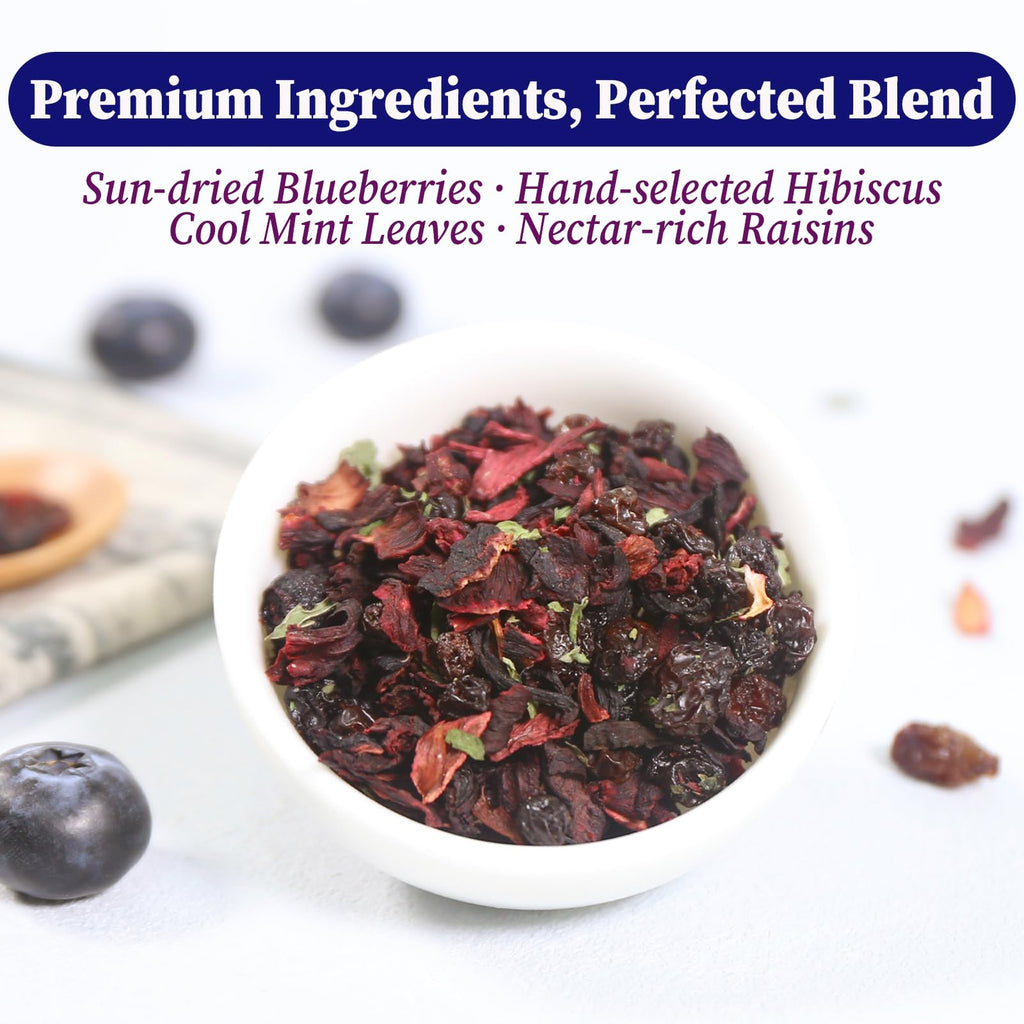 soothing blueberry herbal tea blend