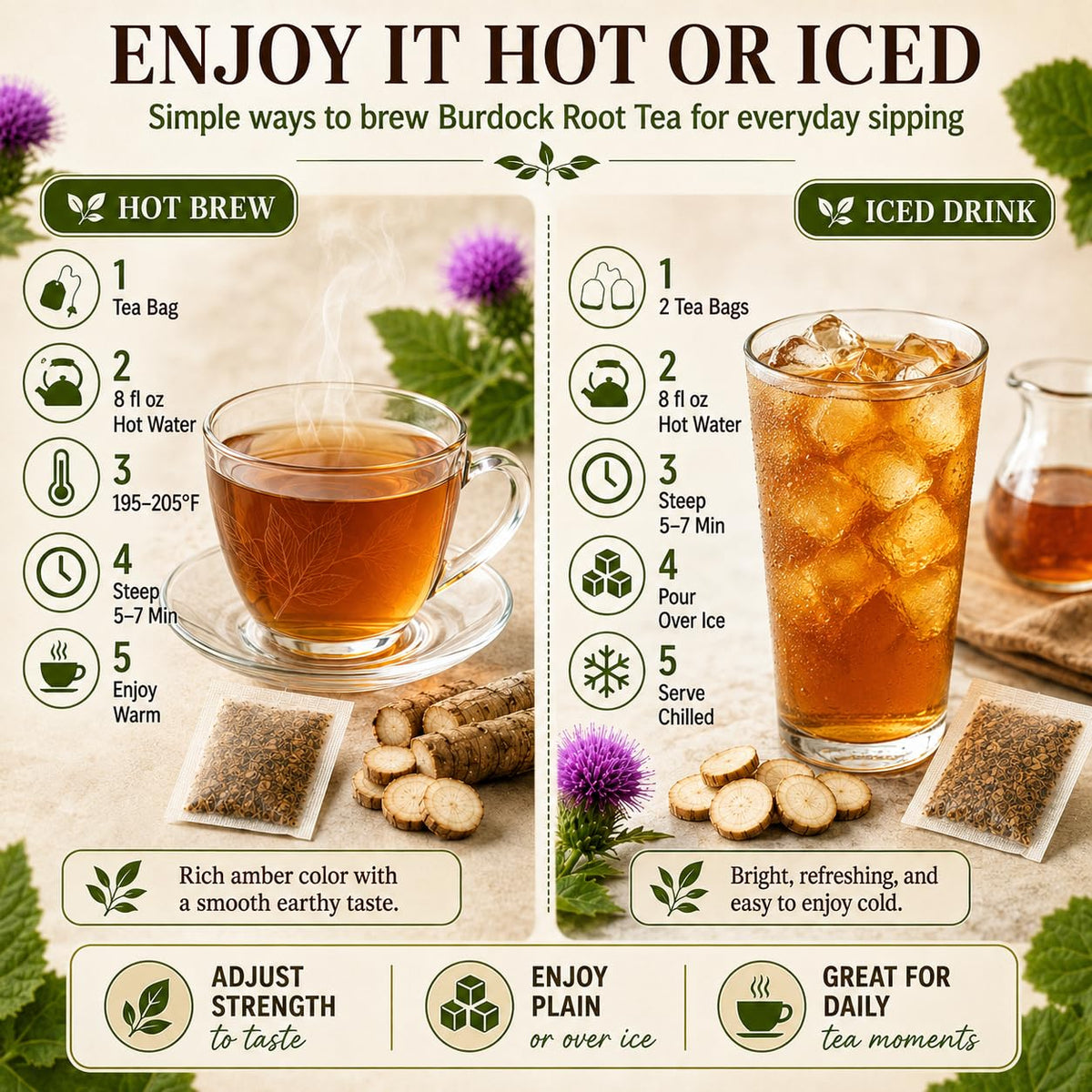 soothing burdock root herbal infusion