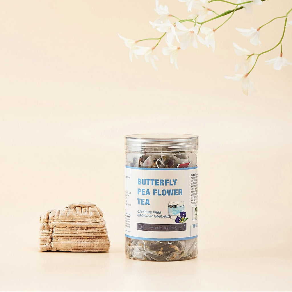 soothing chamomile and butterfly tea