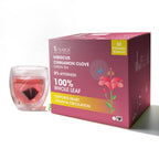 soothing chamomile and hibiscus tea