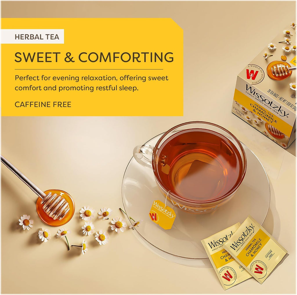 soothing chamomile and honey tea