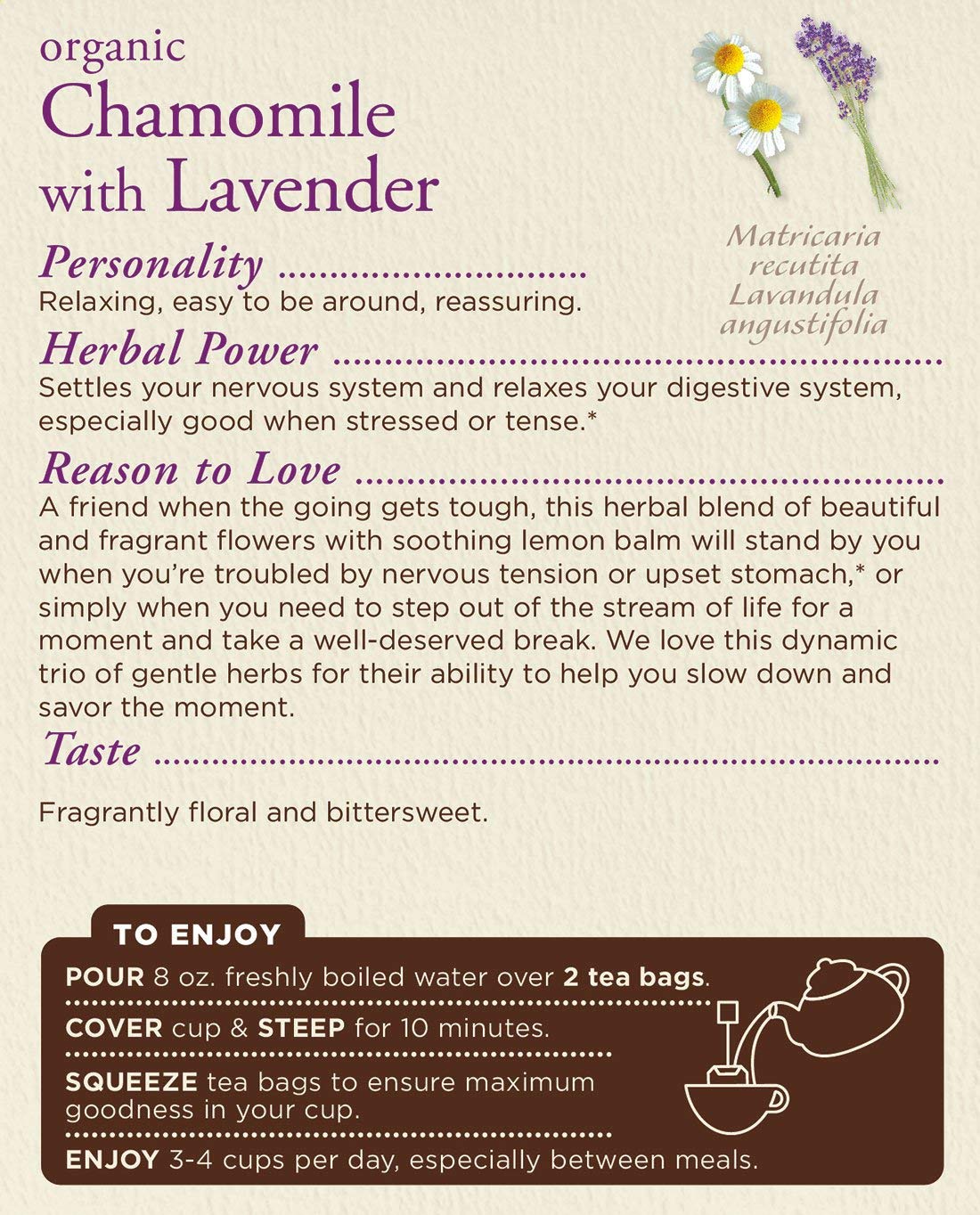soothing chamomile lavender infusion