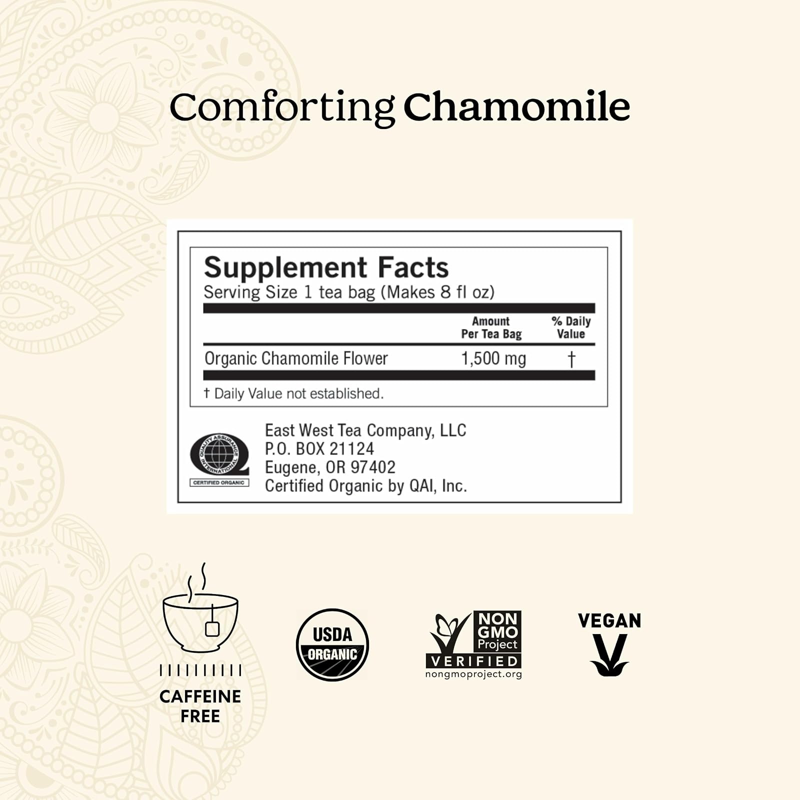 soothing chamomile tea bags