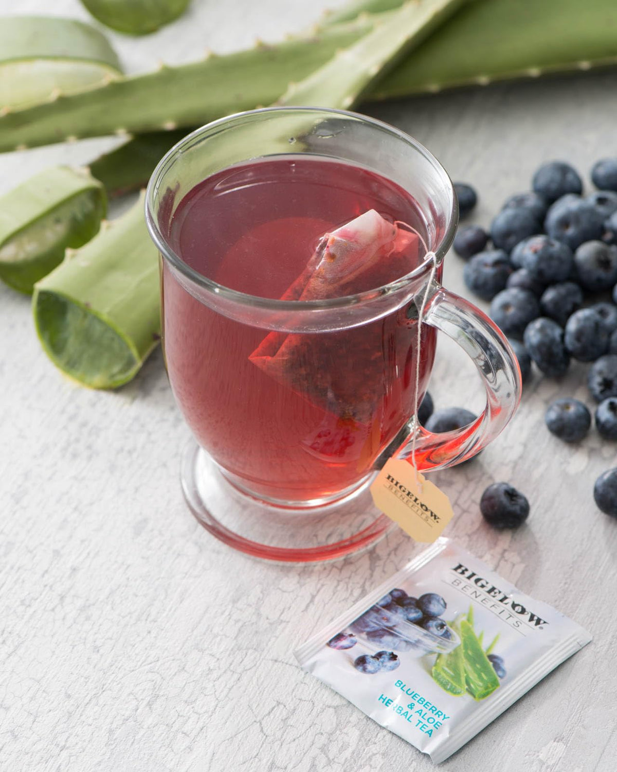 soothing chamomile tea with aloe