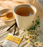 soothing chamomile tea with honey