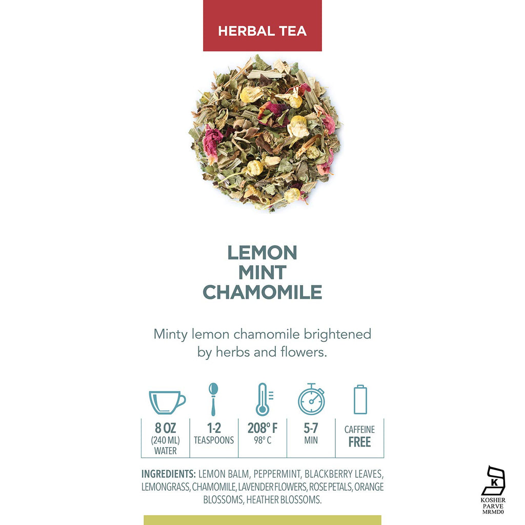 soothing chamomile tea with mint