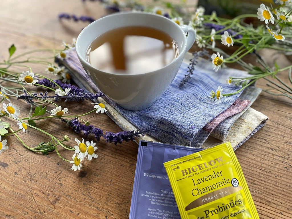 soothing chamomile tea with probiotics