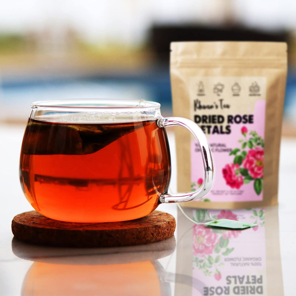 soothing chamomile tea with rose