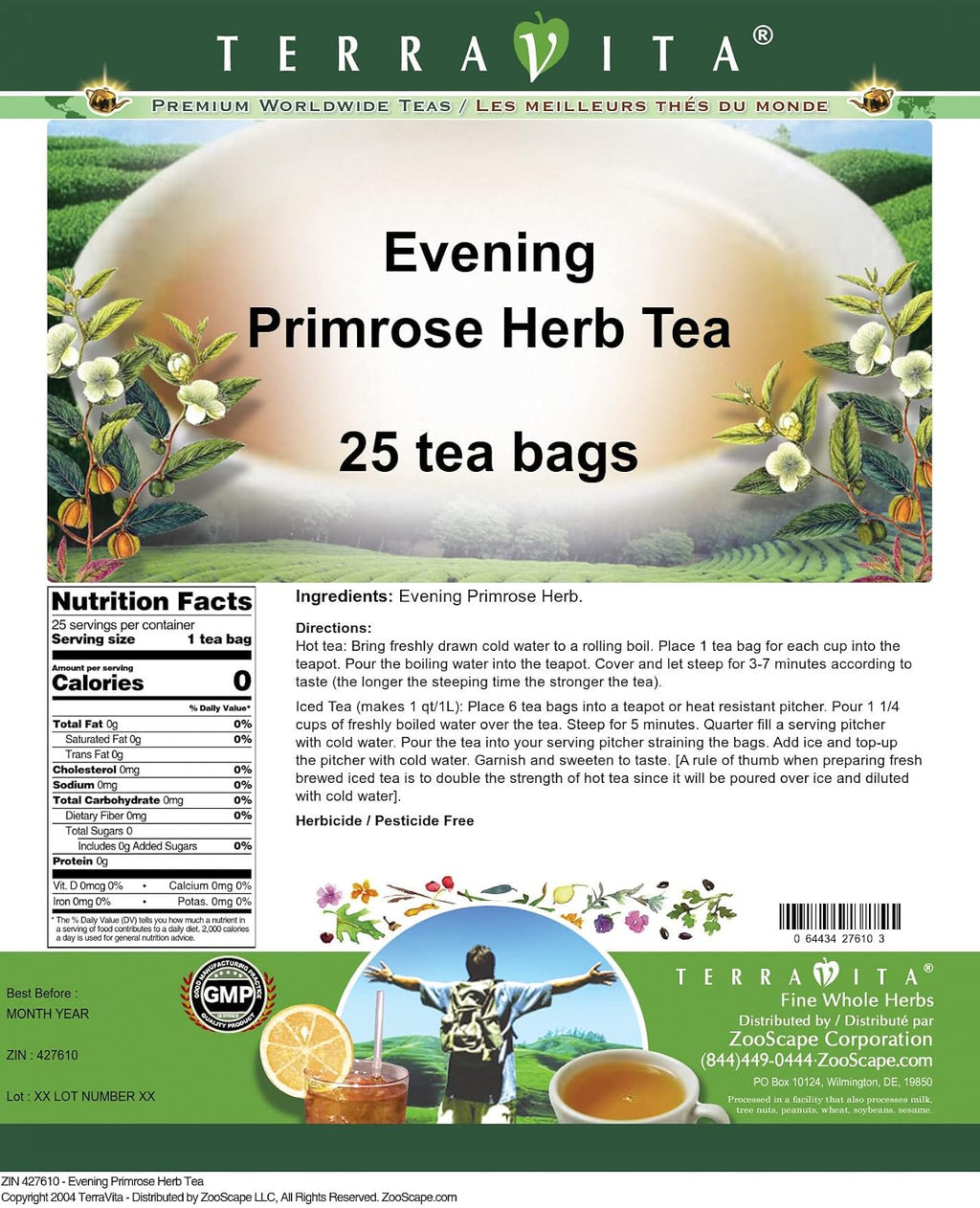 soothing evening primrose tea bags