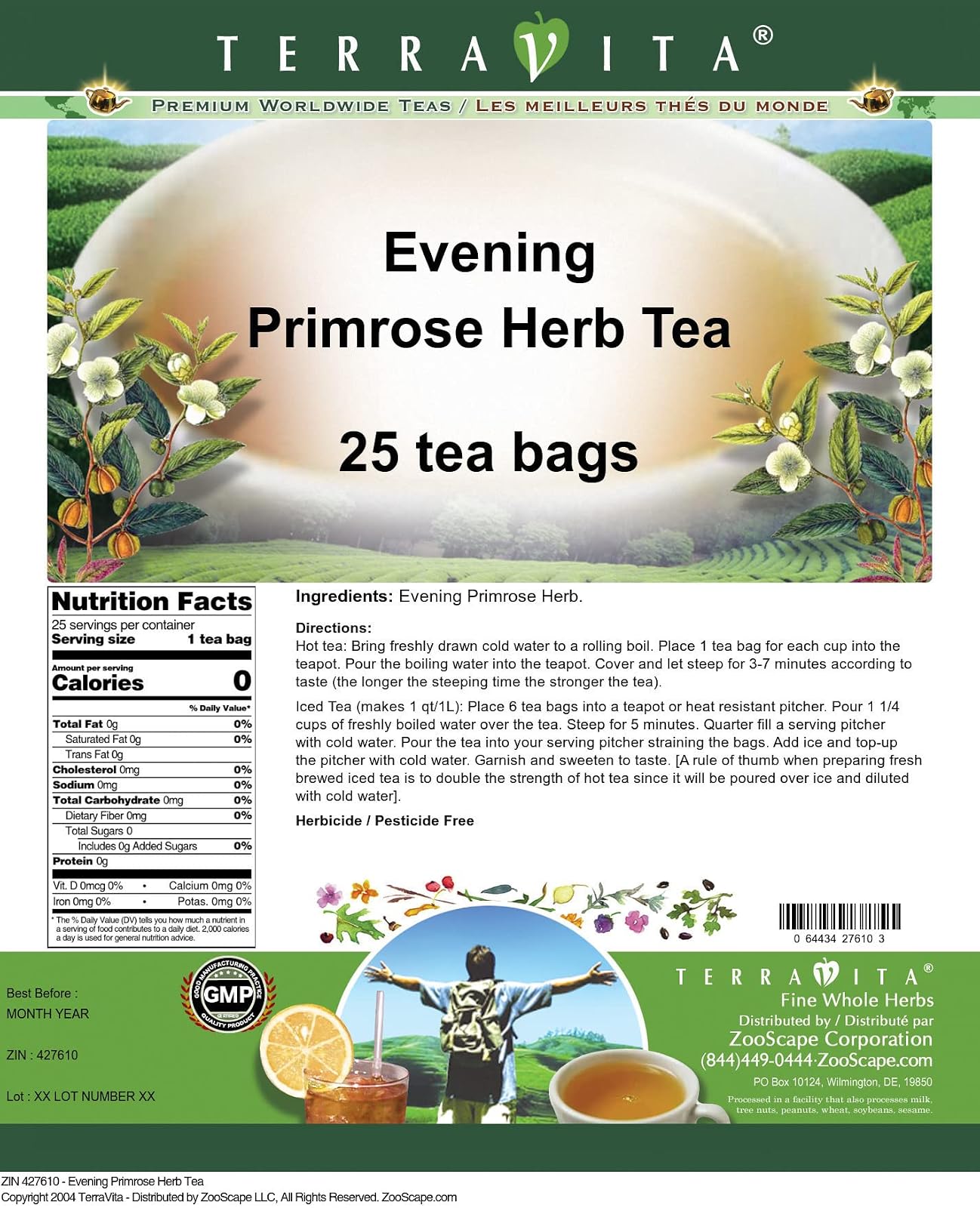 soothing evening primrose tea bags