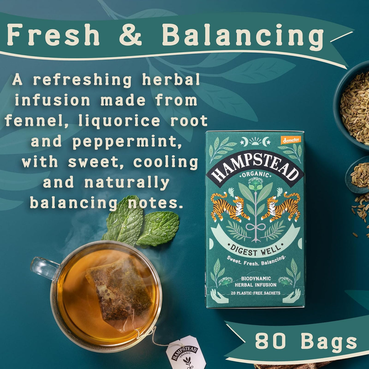 soothing fennel liquorice tea sachets