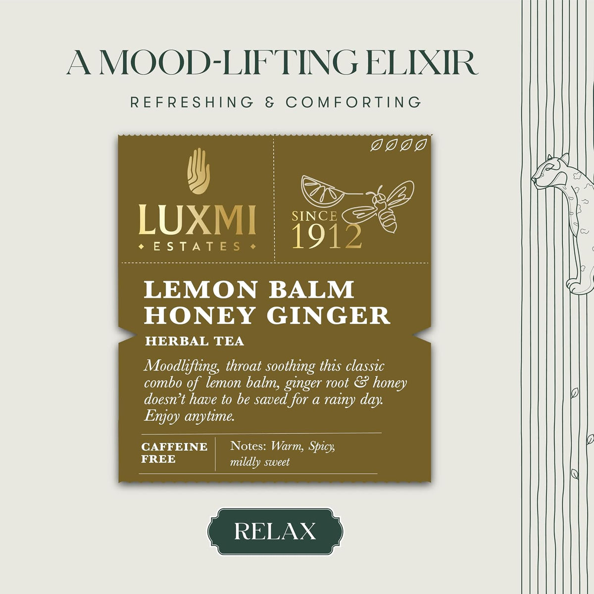 soothing ginger lemon balm tea bags