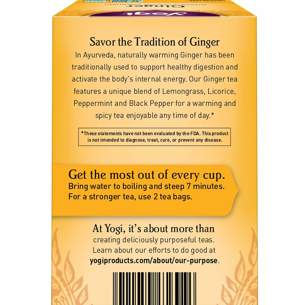 soothing ginger tea bags